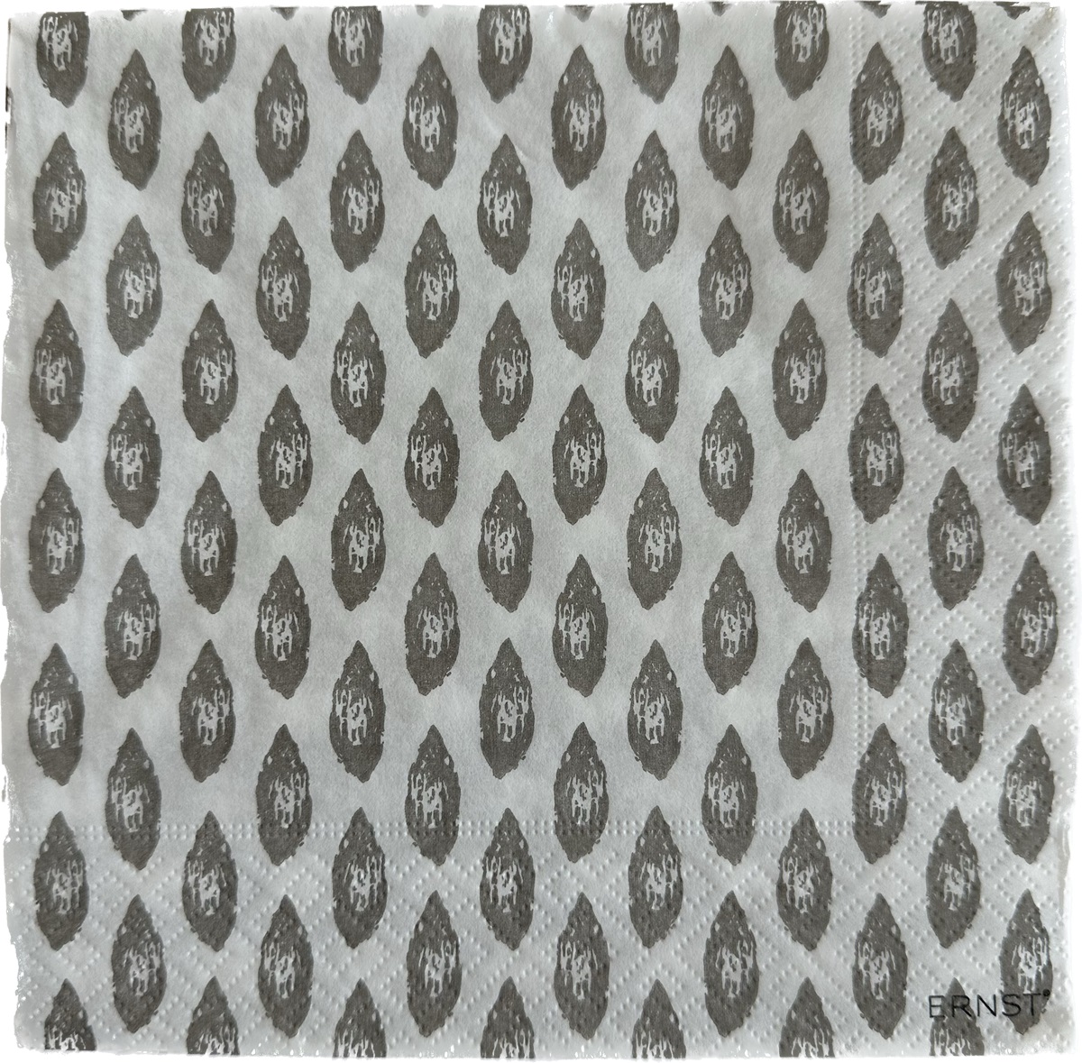 Servett 33x33 Mandel vit/grå